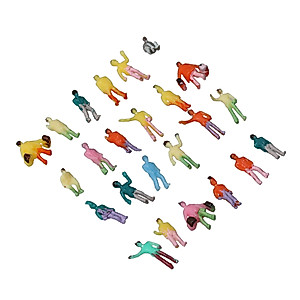 BQLZR 100PCS 1:200 Scale Hand Painted Layout Model Train People Figure