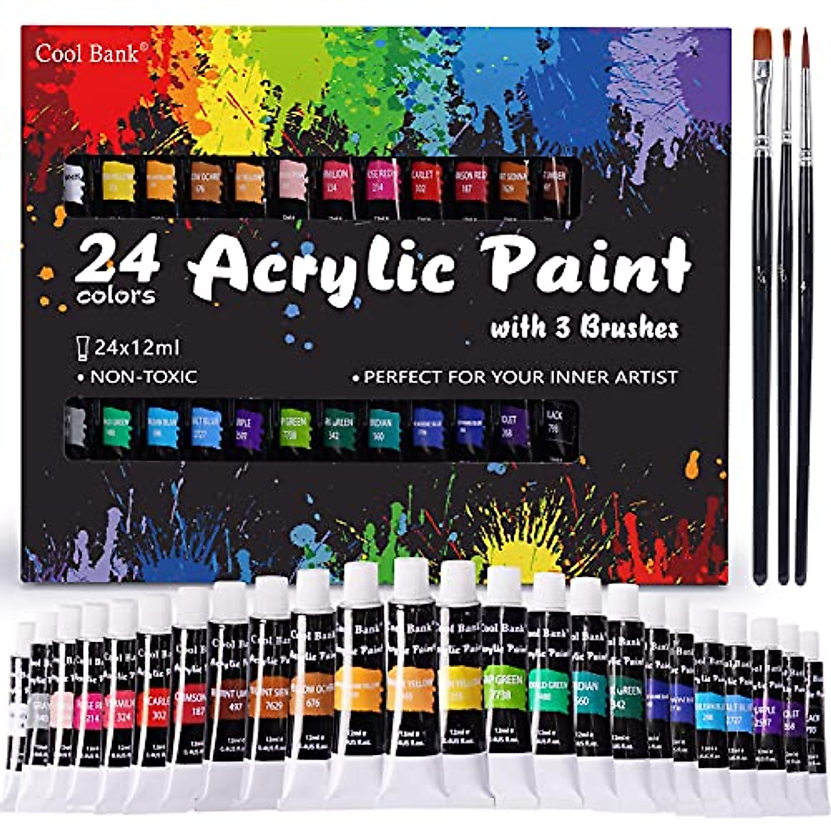 24 acrylic paint set for Adult Coloring Books Art Office Set