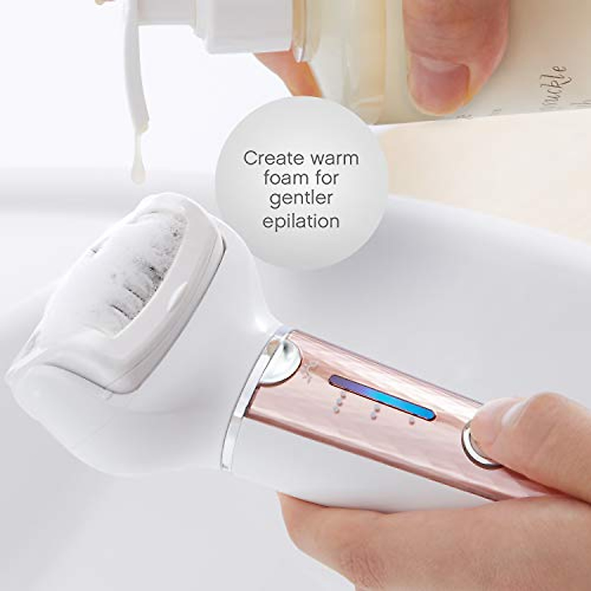 Panasonic, Cordless Shaver Epilator for Women with 5 Attachments Gentle WetDry Hair Removal for Legs Underarms Bikini Face ESEL7AP, White, 1 Count