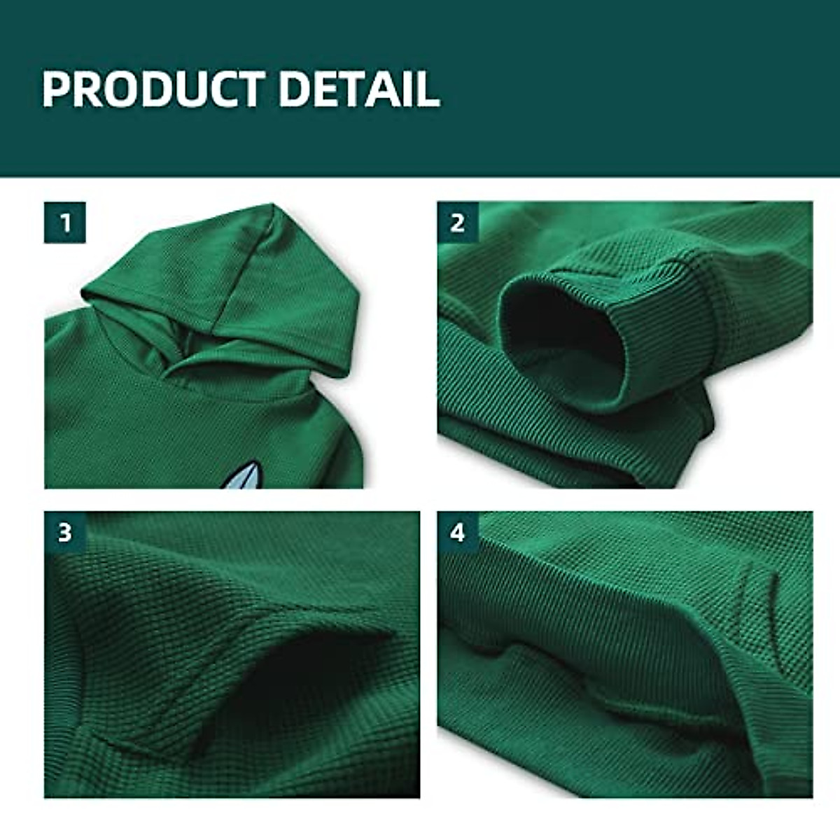 WELAKEN WAFFLE Fabric Hoodie Sweatshirt with Cute Rockets Pattern for Kid's & Toddler Unisex