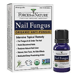 Forces of Nature Toenail Fungus Treatment, 0.37 Fl Oz, Organic Homeopathic Medicine & Essential Oils for Nail Fungus In & Under Nails, Natural Nail Repair for Cracked, Brittle, Discolored Nails