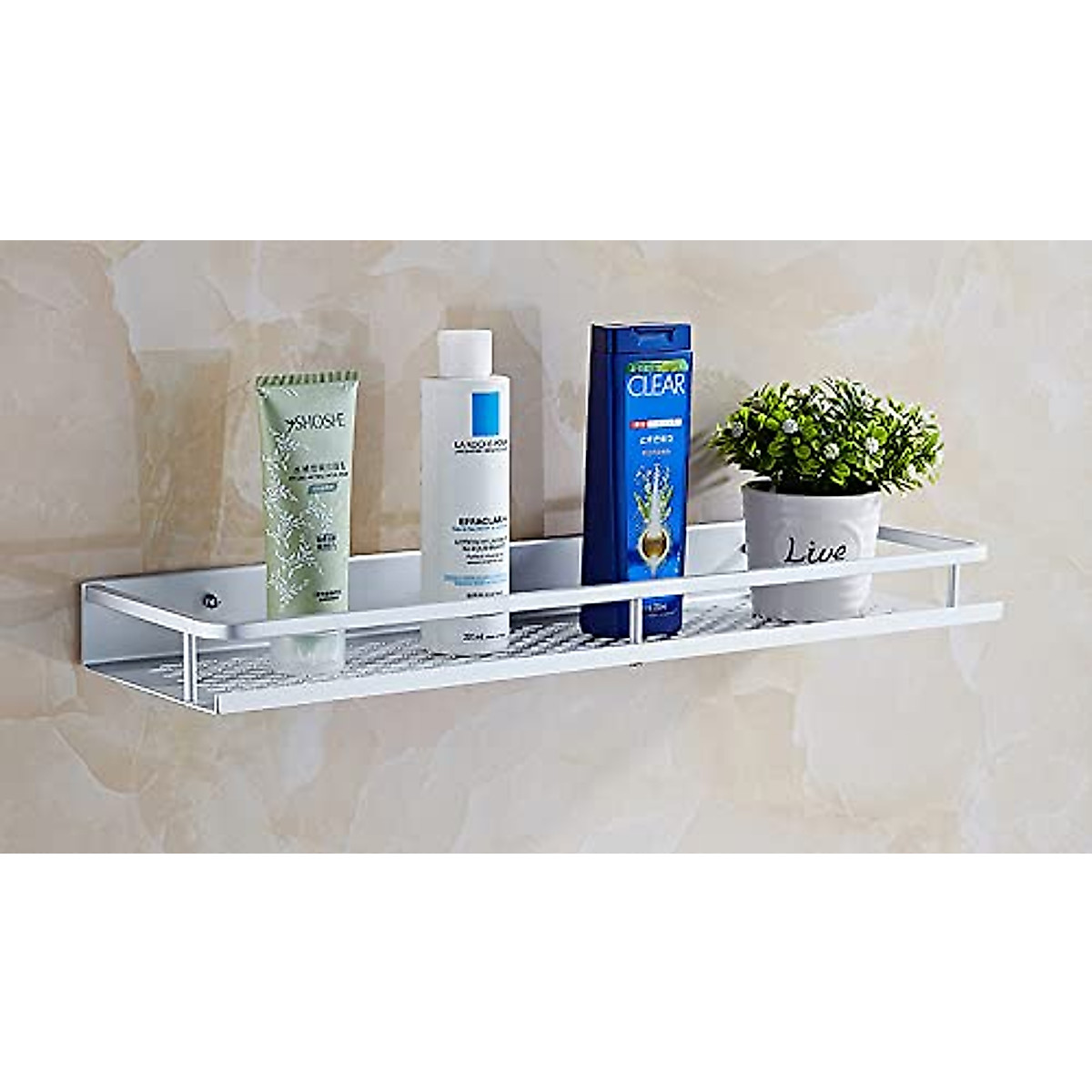 Shower Caddy Shelf Corner Shower Shelf No Drilling Bathroom Shower Organizer,Adhesive Wall Mounted Shower Storage Rack for Inside Shower Shelves for Toilet,Shampoo,Dorm and Kitchen - Stainless Steel