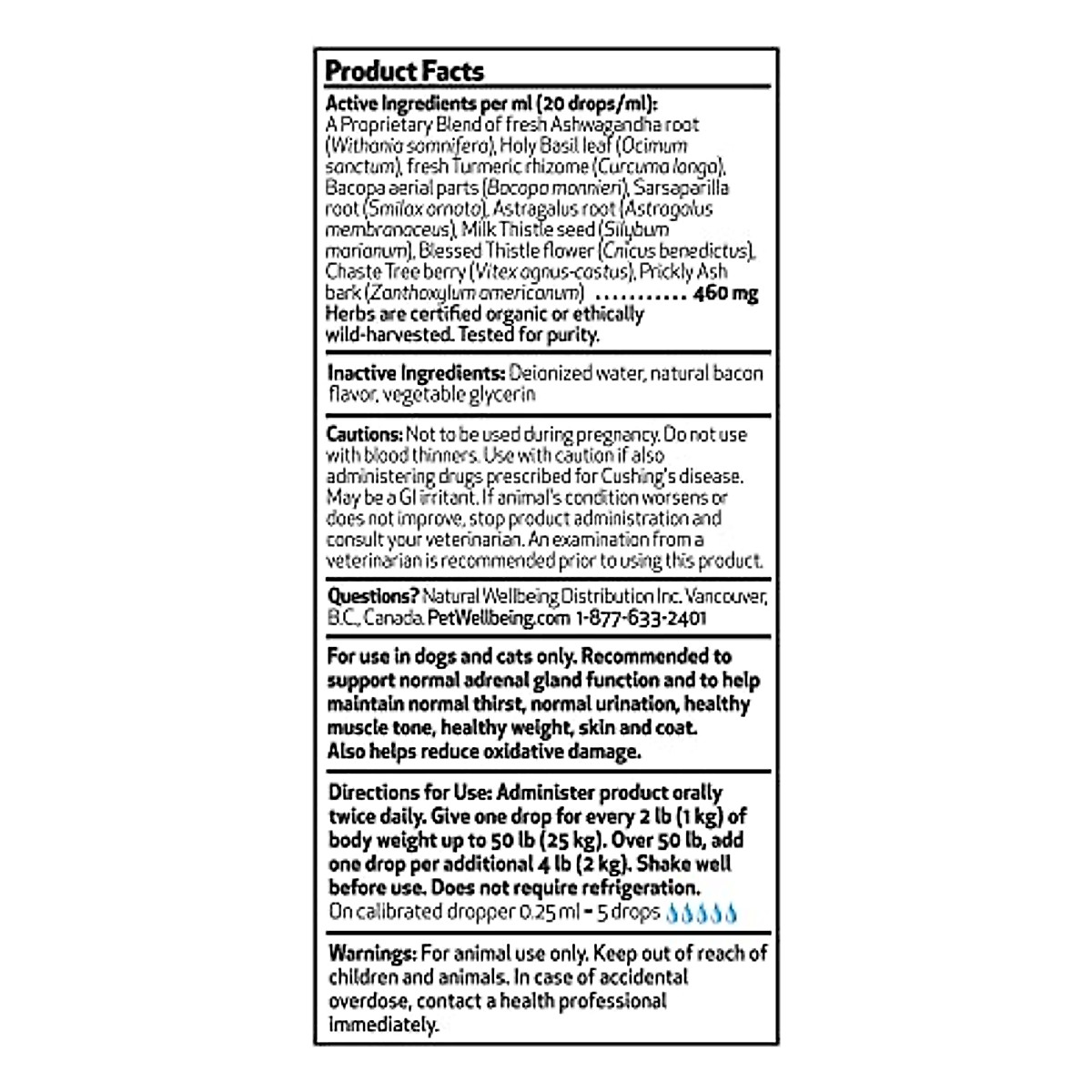 Pet Wellbeing Adrenal Harmony Gold - Vet-Formulated - for Dog Cushing's, Adrenal Health, Cortisol Balance - Natural Herbal Supplement 2 oz (59 ml)