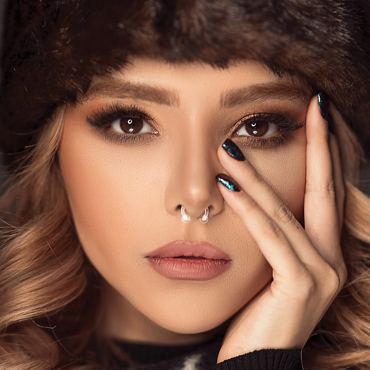 LIFKOME 18 Pcs 18G Clear Nose Rings Flexible Plastic Lip Rings Hoops Acrylic Nose Clear Septum Eyebrow Rings Clear Tragus Cartilage Retainers Plastic Tongue Lip Piercing