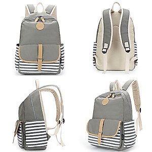 IMYTH Classical School Backpack for girls teen, Large Capacity Canvas laptop bag with YKK zipper fit 15.6 inch