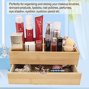 BOOTOP PIN Bamboo Makeup Organizer with Drawers for Countertop, Dresser, Bathroom Skincare
