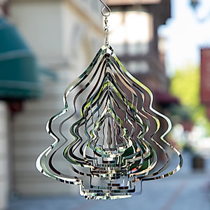 Blueyets Wind Spinner Hanging Outdoor Garden Sculpture & Statues Sun Catcher Reflect Light for Home 3D Metal Crafts Ornaments Decoration Kinetic Art Outside Decor Gift Ideas for Women, Tree Shape