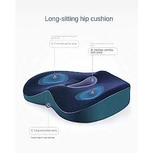 LIONICE Premium Soft Hip Support Pillow - 2023 New Soft Hip Support Butt Cushion Seat for Desk Chair, Ergonomic Memory Foam Office Computer Chair Seat Cushion, Car Seat Cushion Pad for Driver (Grey)