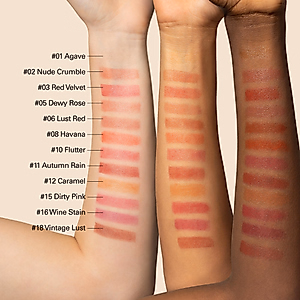 Melixir Vegan Lip Butter #06 Lust Red(Tinted) (+11 more colors) 0.13oz, Bee Free, Petrolatum Free, Deep Nourishing Plant-Based Vegan Chapstick, Vegan Lip Balm for Dry, Cracked and Chapped Lips