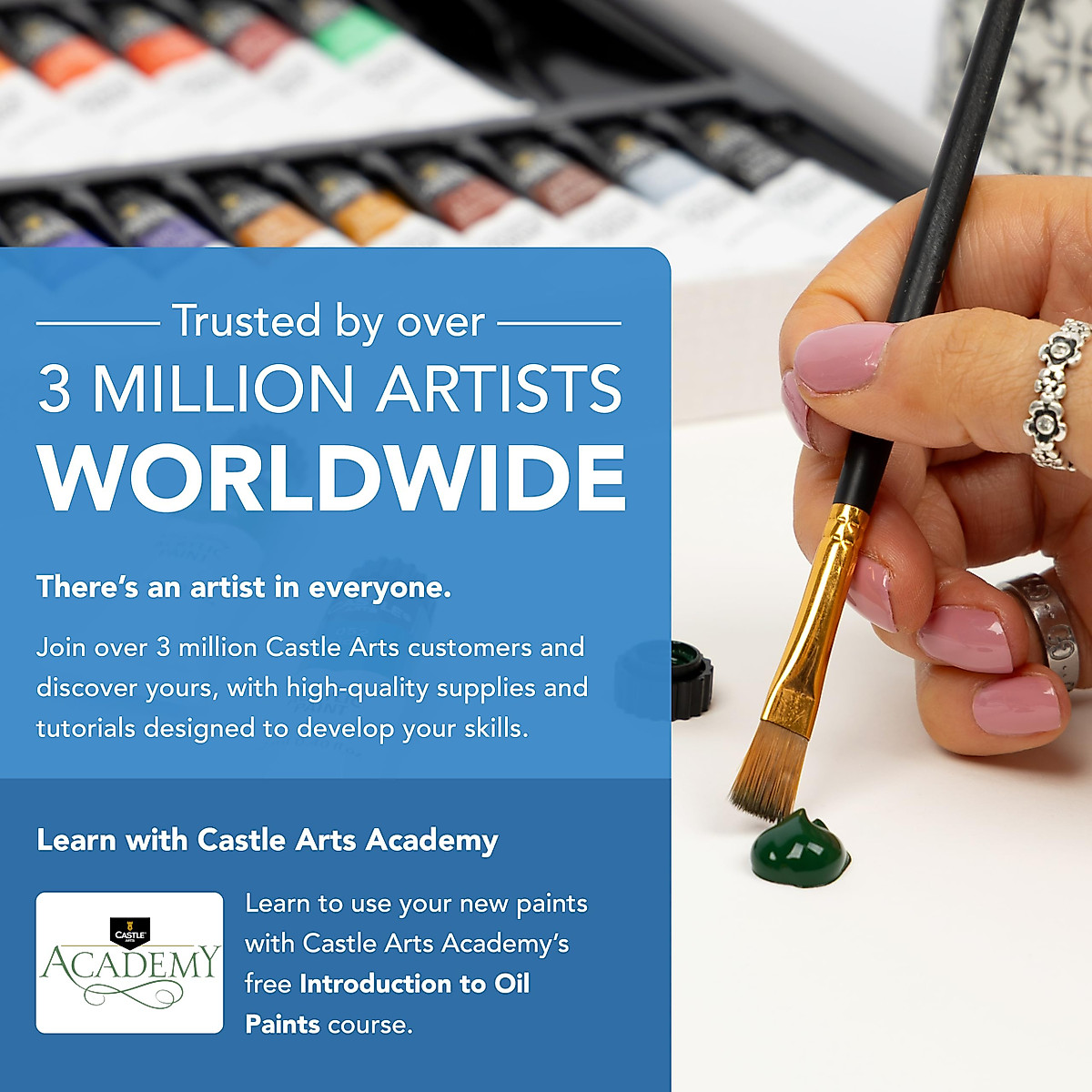 Castle Art Supplies 24 x 12ml Oil Paint Set | Great Value Set for Adult Artists, Beginners and Advanced | Vibrant Variety of Smooth-to-use Colors | In Impressive Presentation Box With Tutorial