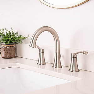 EZ-FLO Bathroom Faucet, Widespread Lavatory Sink Faucet with 2 Handles, Brushed Nickel, 10715