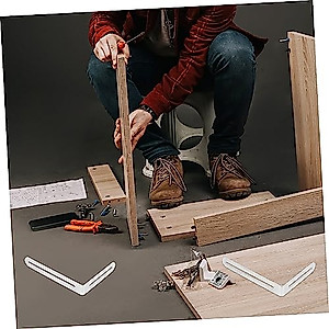 CRILSTYLEO 5pcs L-Shaped Gusset with Groove Angle Brackets for Wood Shelf Brackets for Shelves Wire Rack Shelving Corner Shelves Stainless Steel Shelves Shelf Support Bracket Shelf Bracket