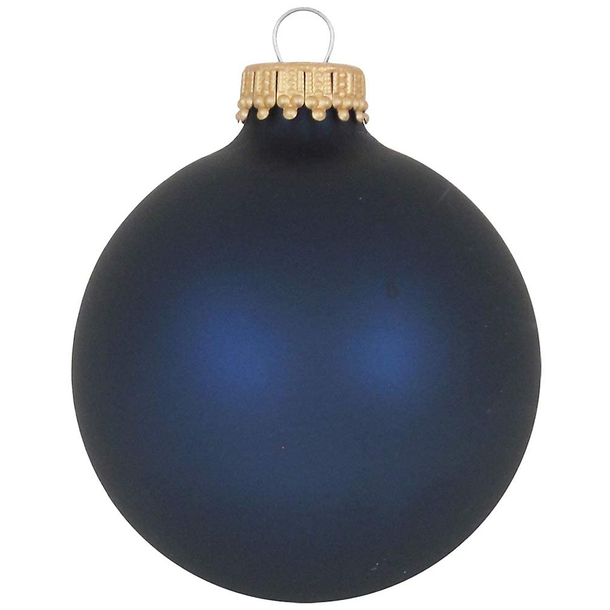 Glass Christmas Tree Ornaments - 67mm / 2.63" [8 Pieces] Designer Balls from Christmas By Krebs Seamless Hanging Holiday Decor (Velvet Midnight Haze Blue)