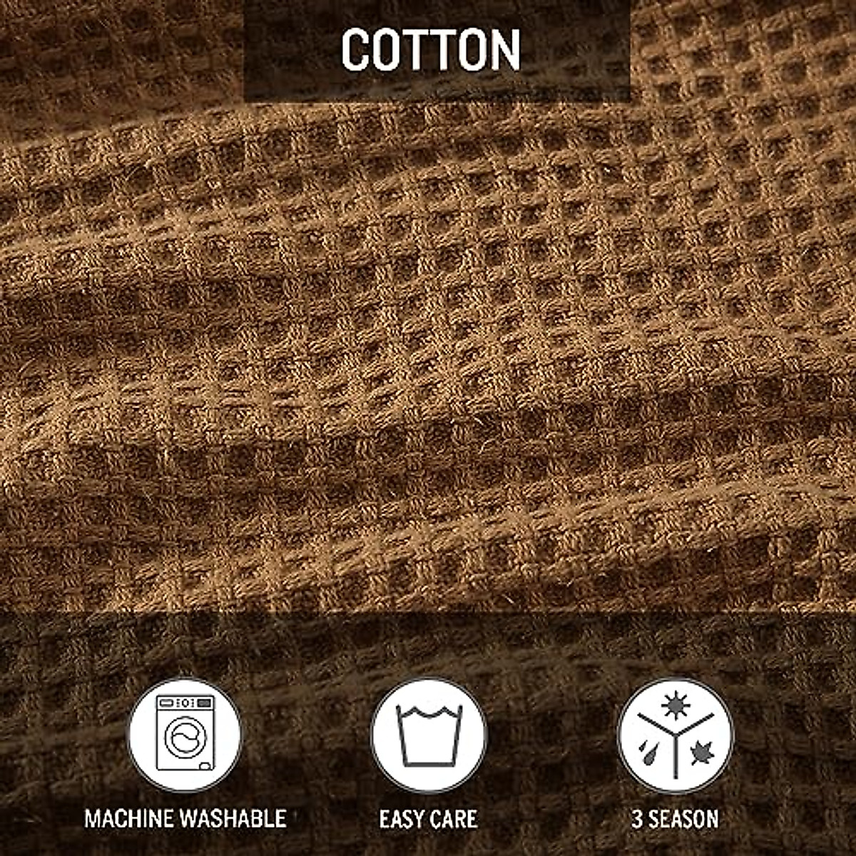 Eddie Bauer Blanket Soft Waffle Weave Bedding, Medium Weight Bedroom Decor, Softens Every Wash, King, Brown