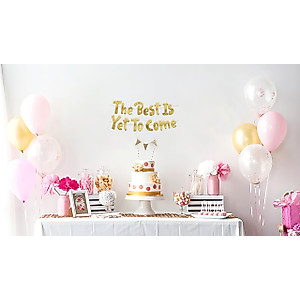 The Best Is Yet to Come Gold Glitter Banner - Going Away Party - Moving Party - New Job - Will Miss You - Funny Retirement and Graduation Party Supplies, Gifts and Decorations
