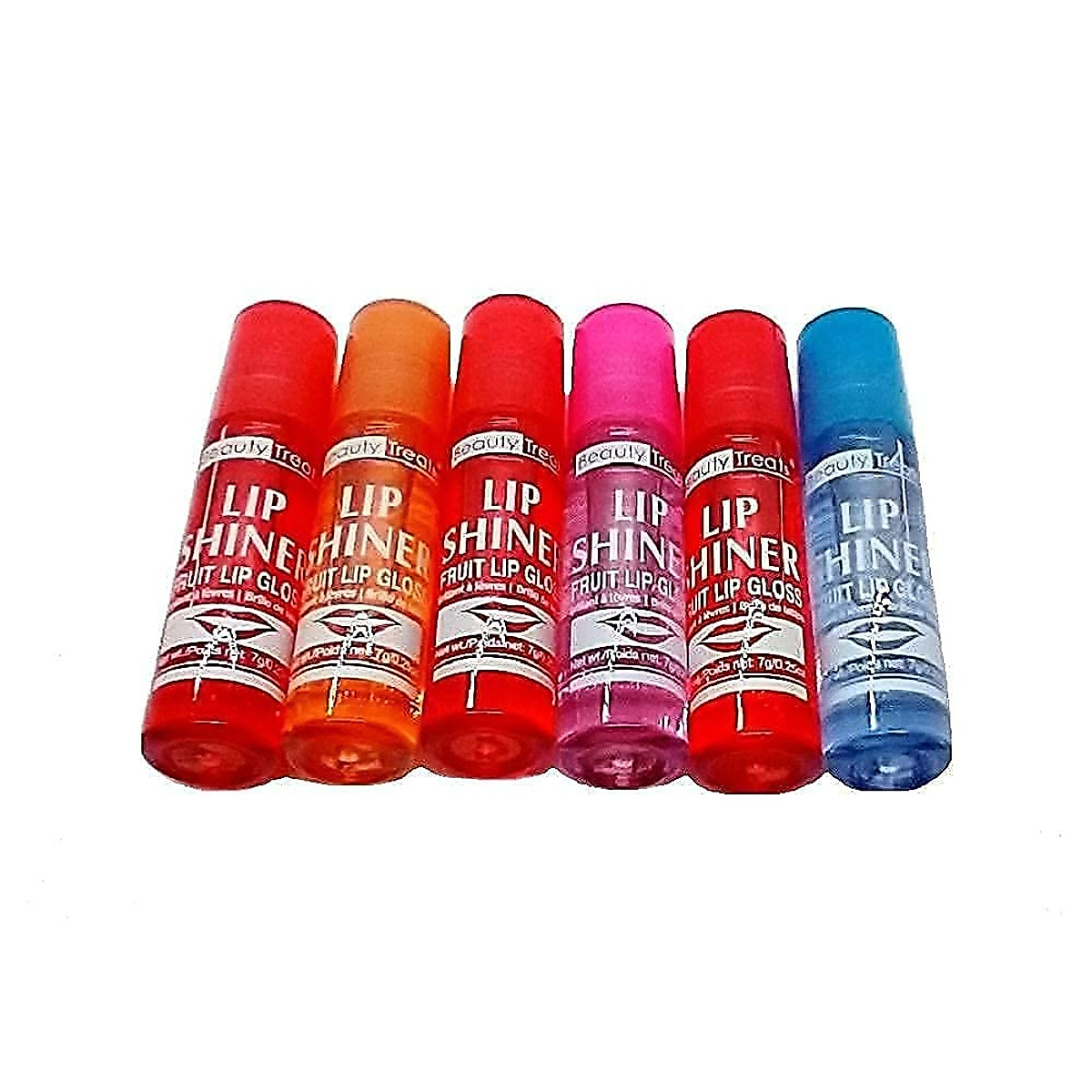 Beauty Treats Lip Shiner Roll-On Fruit Lip Gloss By ; 6 Piece Assortment Set, 0.25Oz / 7G Each