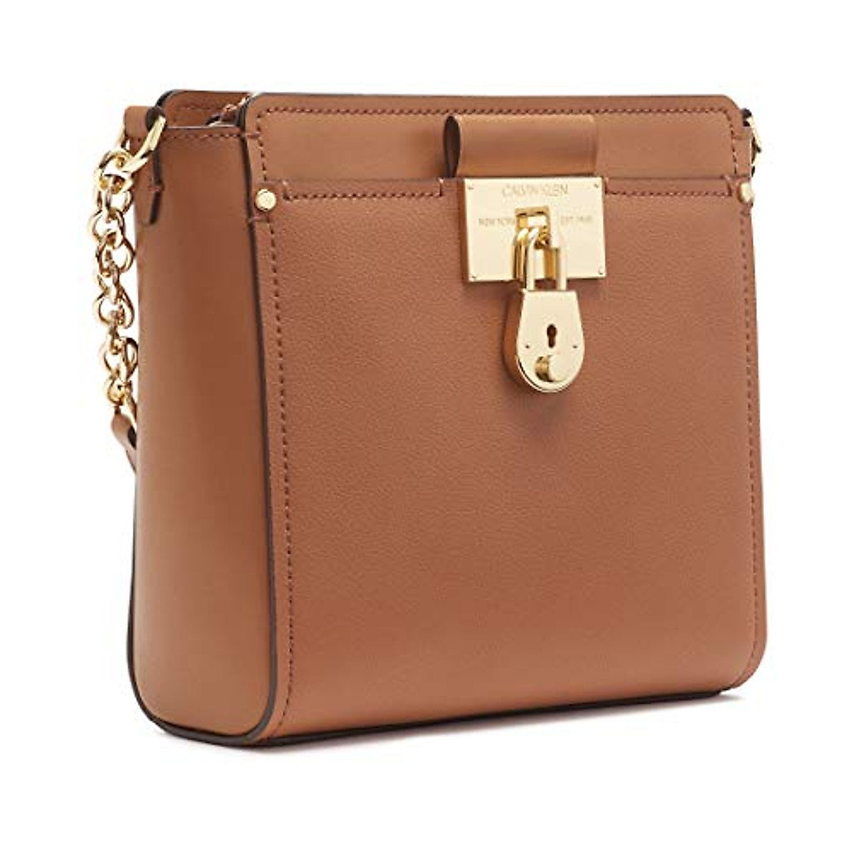 Calvin Klein Camille Organizational Daytona Crossbody, Caramel