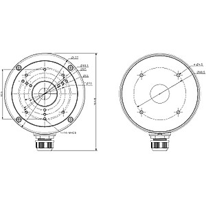 CBS DS-1280ZJ-S Junction Box for Hikvision Dome Camera Compatible with: AIPC524-SL, DS-2CD2646G1-IZ(S), DS-2CD2623G1-IZ(S), DS-2CD2663G1-IZ(S), DS-2CD2T46G1-4I/SL (White)