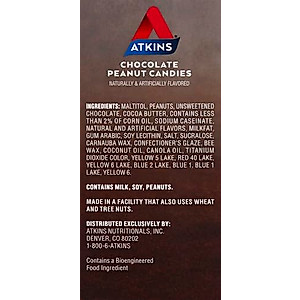 Atkins Endulge Chocolate Peanut Candies, Dessert Favorite, 0g Sugar, 20 Counts