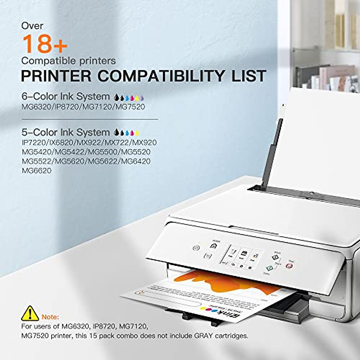 E-Z Ink (TM Compatible Ink Cartridges Replacement for Canon 250 251 XL PGI-250XL CLI-251XL to use with PIXMA MX922 MX920 IX6820 MG5520 MG7520 IP8720 MG6620 MG6320 MG7120 (15 Pack)