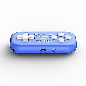 8Bitdo Micro Bluetooth Gamepad Pocket-sized Mini Controller for Switch, Android, and Raspberry Pi, Supports Keyboard Mode (Blue)