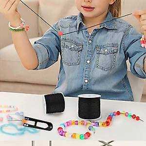 TONIFUL 1mm x 100 Yards Black Nylon Cord Satin String for Bracelet Jewelry Making Rattail Macrame Waxed Trim Cord Necklace Bulk Beading Thread Kumihimo Chinese Knot Craft