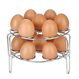 Kspowwin 2 Piece Upgraded Version Stackable Stainless Steel Egg Steamer Rack for Instant Pot Accessories and Pressure Cooker