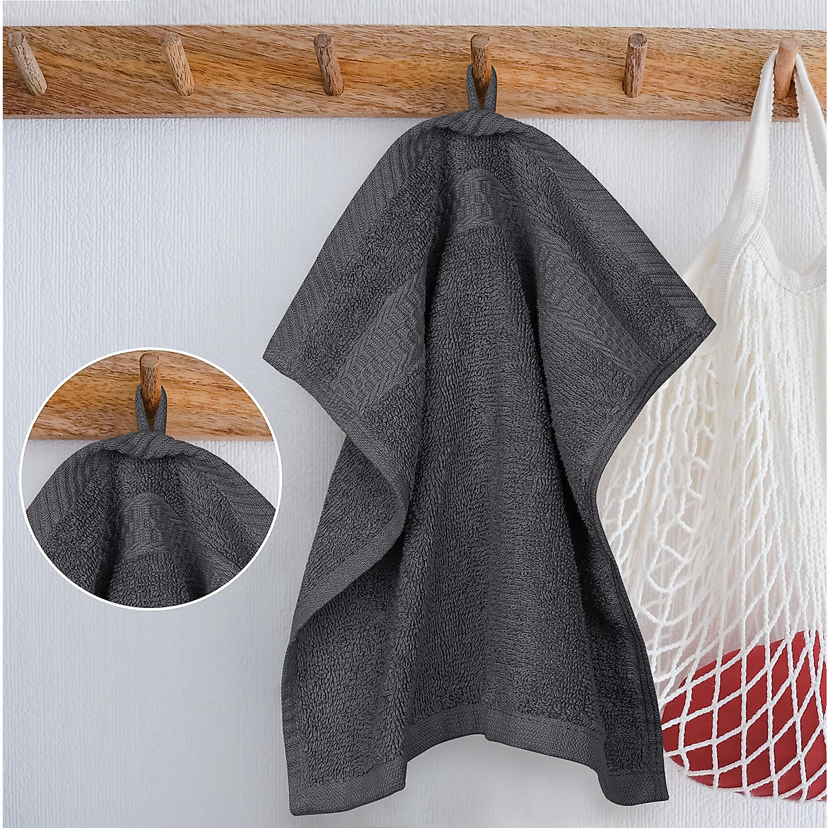 Utopia Towels [12 Pack] Premium Wash Cloths Set (12 x 12 Inches) 100% Cotton Ring Spun, Highly Absorbent and Soft Feel Essential Washcloths for Bathroom, Spa, Gym, and Face Towel (Grey)