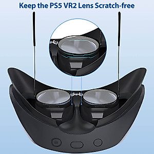 PECOOVR Smooth Lens Spacer Protector for PSVR 2 Different Glasses Shapes Wearers, Upgraded Insert Anti-Scratch Ring Adapter Prevent Eyeglass from Scratching Compatible with PlayStation VR2