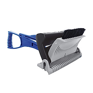 Snow Joe SJEG-DZ Dozer PRO 7-Inch Windshield Scraping Tool w/Ice Breaking Teeth, Bristle Brush Attachment