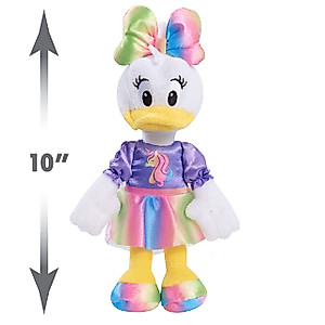 Disney Junior Minnie Mouse 8-Inch Small Unicorn Daisy Beanbag Plush, Daisy Duck In Purple and Rainbow Unicorn Dress, Stuffed Animal