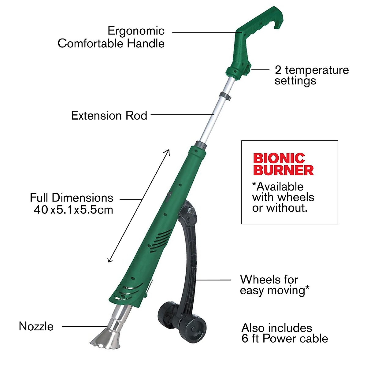 Bionic Burner Weed Torch, Weed Burner Torch, All in 1 NON Propane Torch Weed Burner, Ice Melter Firepit Lighter Weed with Wide & Crevice Nozzle AS SEEN ON TV
