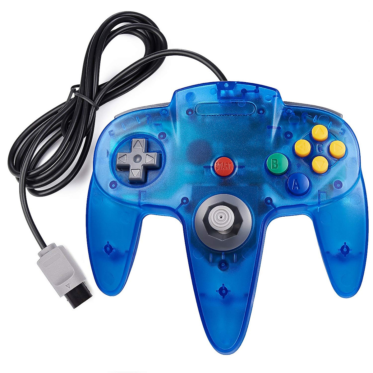 miadore 2 Pack Classic N64 Controllers (Jungle Green/Blue) Bundle with 2 Pack 6FT N64 Controller Extension Cable