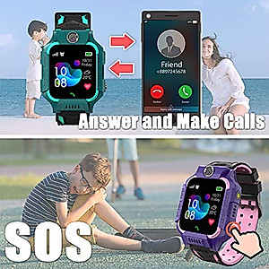 Smart Watch Phone Gift for Kids - Children Smartwatch Boys Girls with SOS Help Need 2G SIM to Call 14 Puzzle Games Music MP3 MP4 Player HD Selfie Camera Calculator Alarms Timer 12/24 H for 4-12