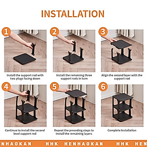 HHK HenHaoKan 5 Tiers Shoe Rack Organizer for Closet Shoe Holder Storage Narrow Plastic Vertical, Free Standing Shoe Rack Shelf for Entryway Stackable Stability DIY, Black