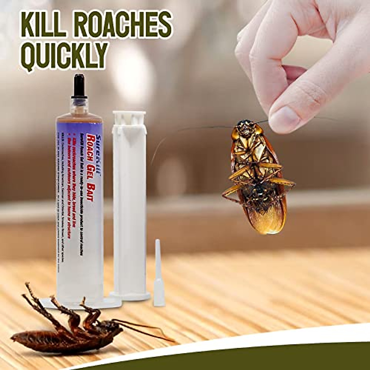 Neogen Sure Kill Roach Gel Bait- Roach Killer Indoor Infestation- Kill Roaches Indoor and Outdoor- Perfect Household Solution- Available with Premium Quality Centaurus AZ Gloves- 40 Gram