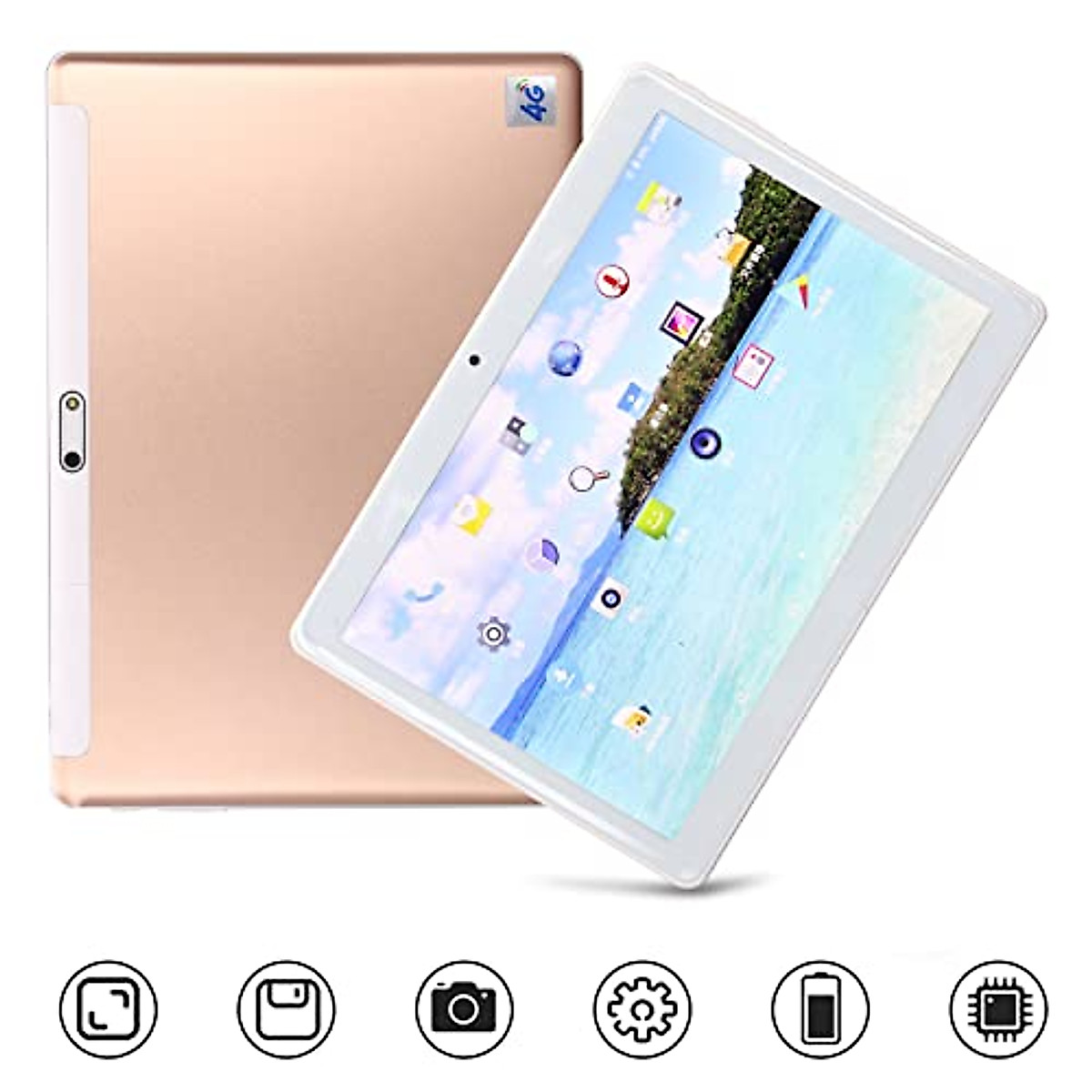 Ultra Thin Tablet, Smart Tablet for Android 7.0 10.1in IPS HD 2GB RAM 32GB ROM Quad Core Tablet 100‑240V(#2)