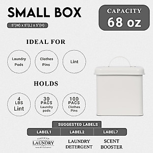 ZOES HOMEWARE 3-Set Laundry Room Organization and Storage | Modern Farmhouse Laundry Room Decor | Laundry Container for Organizing Laundry Pods, Laundry Powder, Dryer Sheets, Dryer Balls