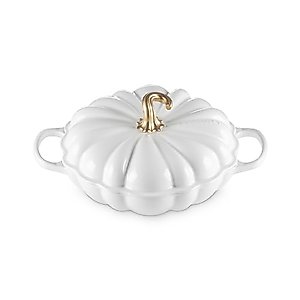 Le Creuset Enameled Cast Iron Figural Pumpkin Braiser, 2.75 qt., White