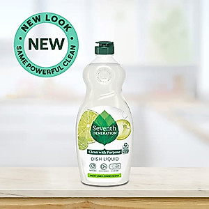 Seventh Generation Liquid Dish Soap, Fresh Lime & Ginger, Tough on Grease, 19 Fl Oz