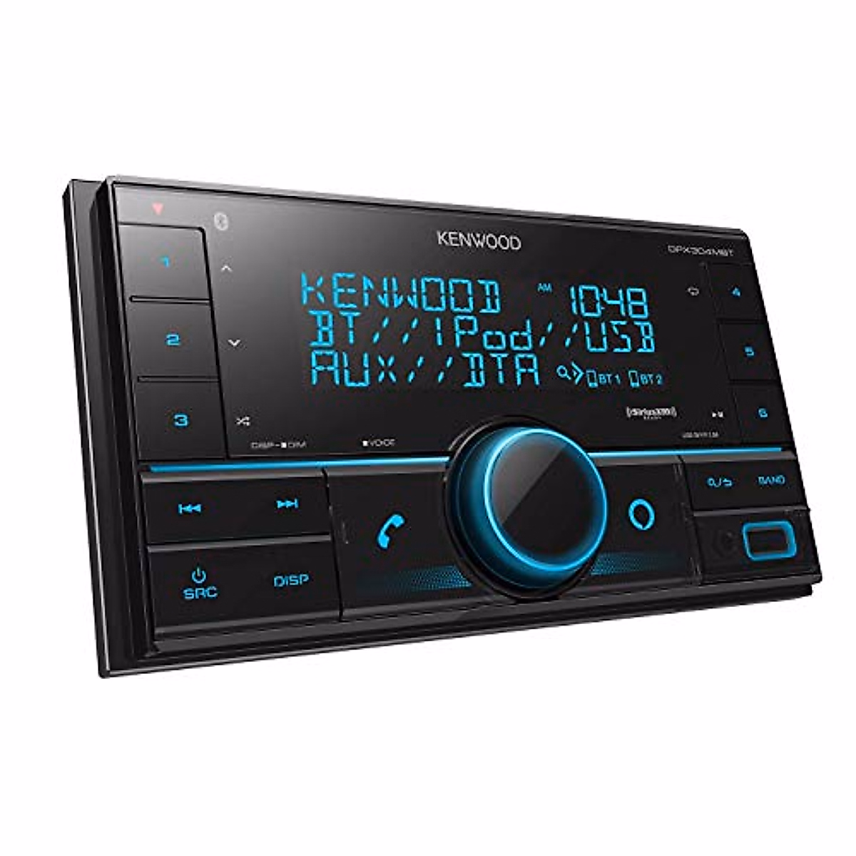 Kenwood DPX304MBT Double DIN in-Dash Digital Media Receiver with Bluetooth (Does not Play CDs) | Mechless Car Stereo Receiver | Amazon Alexa Ready - Black