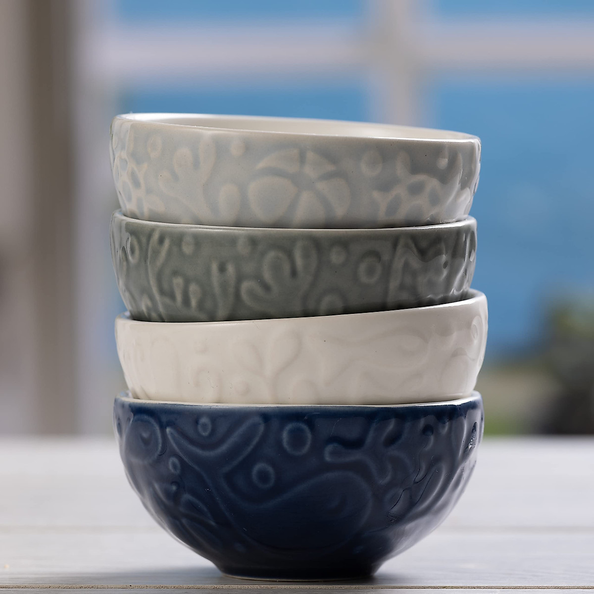 Mason Cash Nautical Set of 4 Prep Bowls, Grey
