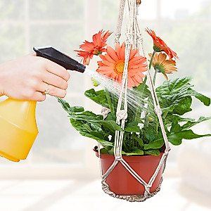 WINKIO 3 Pack Handwoven Cotton Rope Macrame Plant Hanger - Indoor Hanging Planter with 3 Hooks, Boho Home Decor