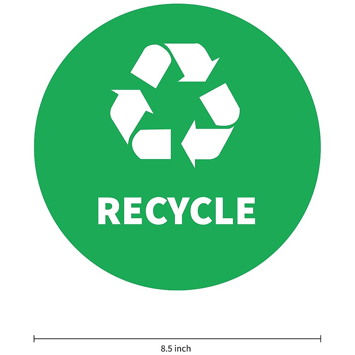 Recycle And Trash Decal/Sticker Signs (8.5 inches) - Waterproof-2pk; Removable, Durable, Air-Release, Weather-Resistant, Long Lasting Vinyl Labels For Recycling And Trash Bins, Indoor And Outdoor Use.