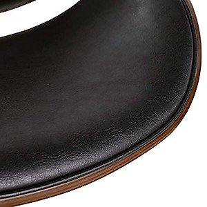 Christopher Knight Home Dawson ARMLESS Office Chair, Midnight Black + Chrome + Walnut