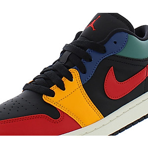 Nike Women's Air Jordan 1 Low UNC Basketball Shoe, Black/Fire Red-taxi, 7.5