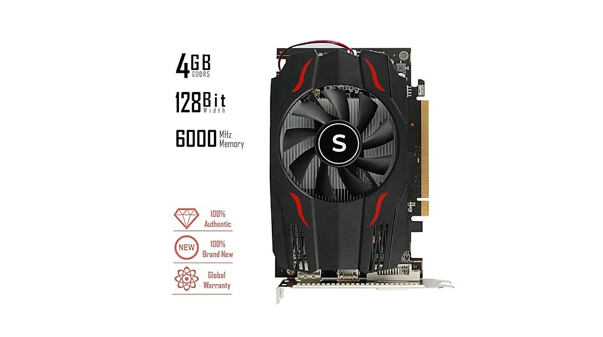 SAPLOS Radeon RX 550 Graphics Card - 4GB GDDR5 for Gaming & Work