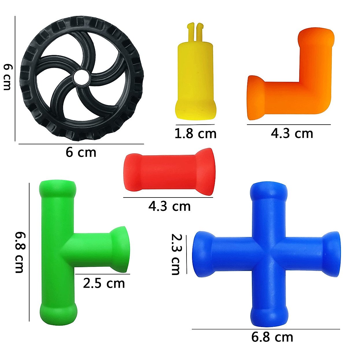 Tucimibo STEM Pipes & Joints Tube Building Blocks Sensory Toy Set for Toddler Boys Girls Kids, 100 Pcs Creative Locks Construction Educational Preschool Learning Child Gift with Wheels