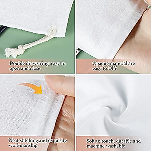 Advantez 20 Pieces Muslin Bags, Drawstring Goodie Bags, Reusable Cotton Bags With Drawstring for Sachet Jewelry Party Wedding Home Supplies Storage DIY Gift (5 x 7 Inches)