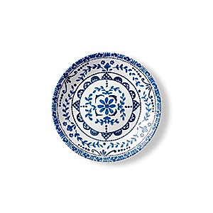 Corelle Vitrelle 18-Piece Service for 6 Dinnerware Set, Triple Layer Glass and Chip Resistant, Lightweight Round Plates and Bowls Set, Portofino